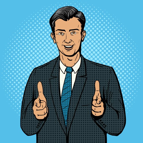 Man pointing finger Royalty Free Vector Image - VectorStock