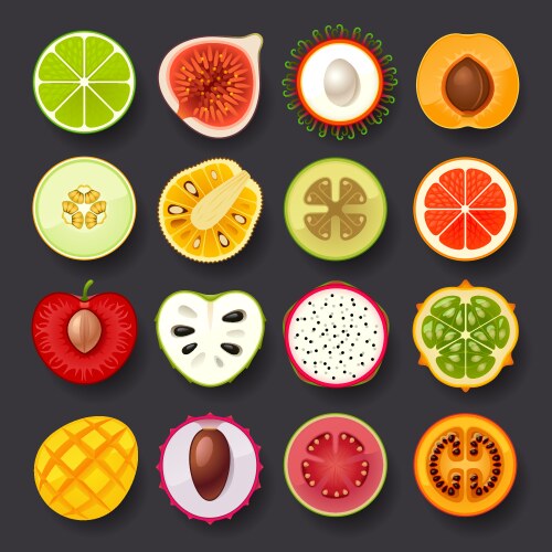 Fruit icon set Royalty Free Vector Image - VectorStock