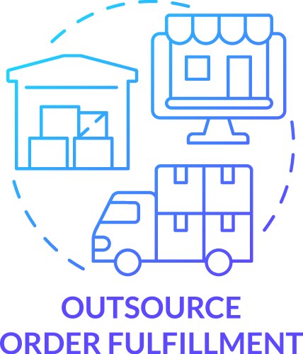 Outsource order fulfillment turquoise concept icon