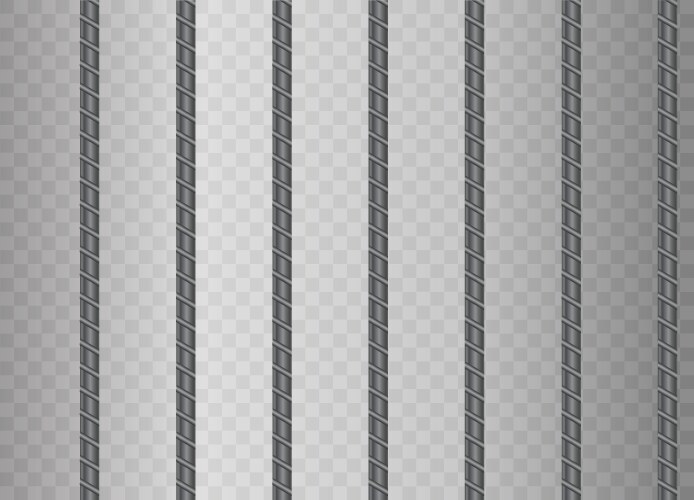 Realistic metal prison grilles isolated Royalty Free Vector