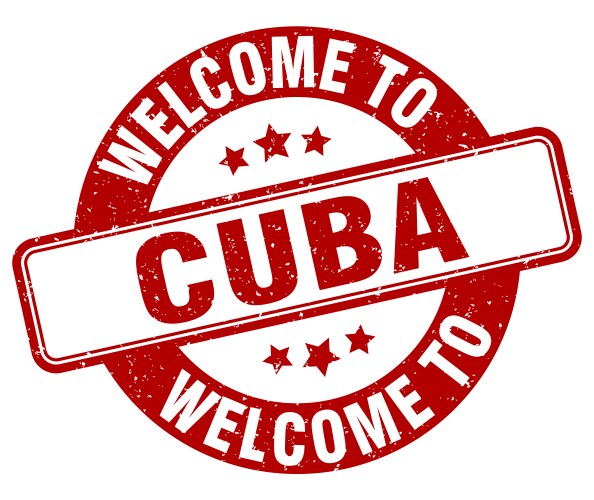 Welcome to cuba stamp round sign Royalty Free Vector Image