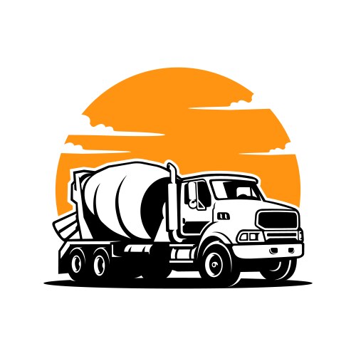 Concrete pump truck logo Royalty Free Vector Image