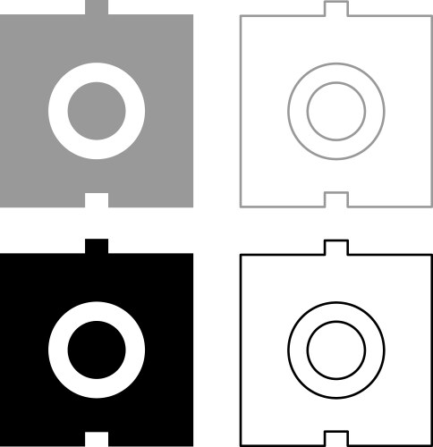 Optic connector port fiber cable laser beam icon Vector Image
