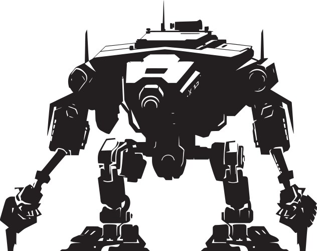Mechanical enforcer war logo design combat Vector Image