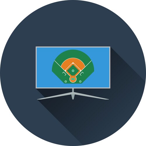Baseball tv translation icon Royalty Free Vector Image