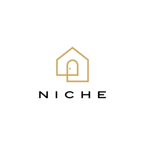 Niche door window shape logo icon Royalty Free Vector Image