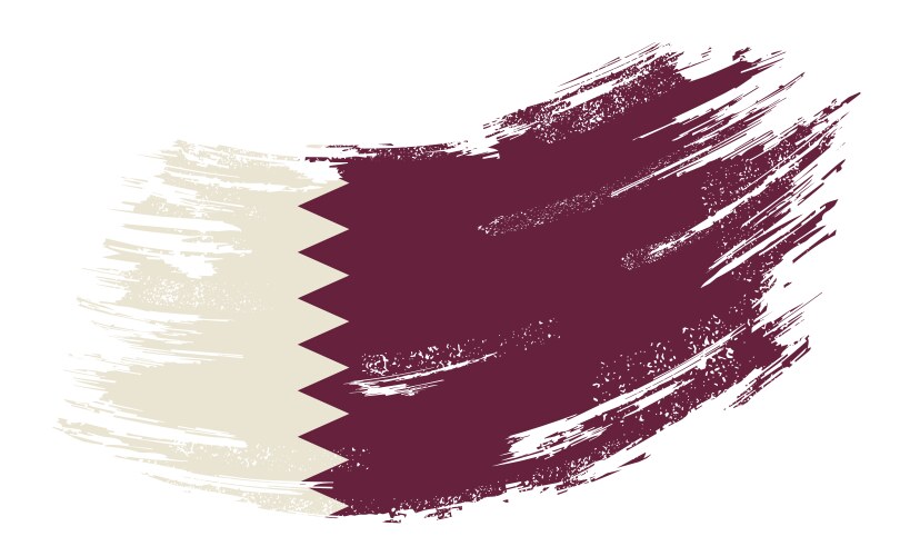 Qatar flag with brush stroke effect Royalty Free Vector