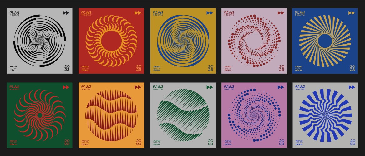 Techno Album Covers Vector Images (over 230)