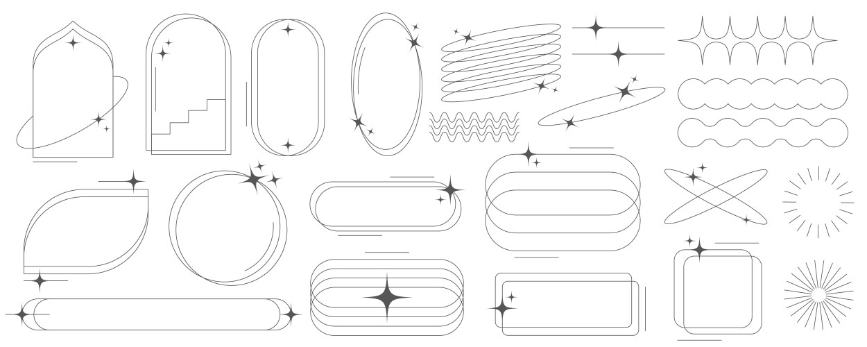 Aesthetic frame shape outline minimal graphic Vector Image