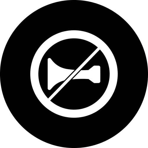 Audible warning devices prohibited icon Royalty Free Vector