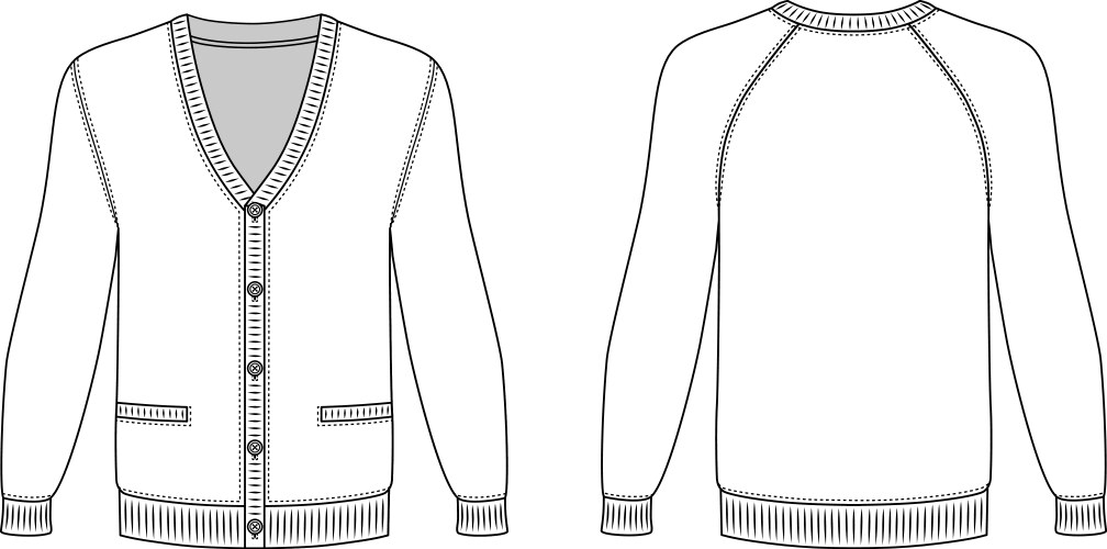 Long sleeve t-shirt flat sketch template Vector Image