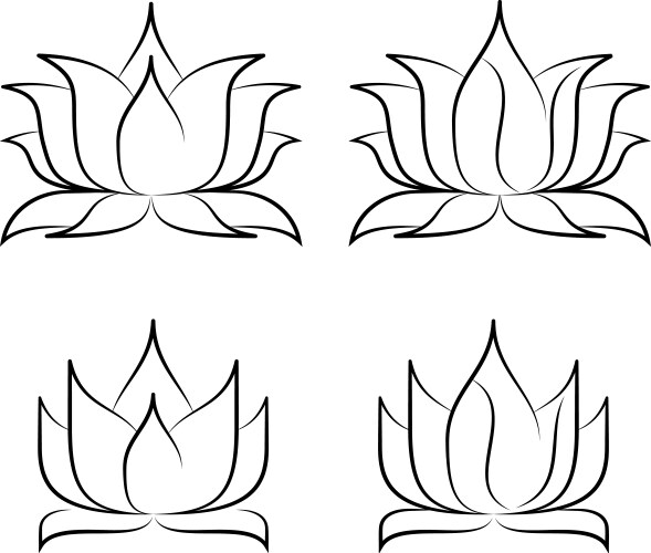 Lotus set Royalty Free Vector Image - VectorStock