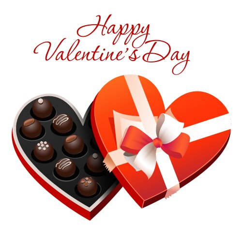 Heart shaped valentines day candy box Royalty Free Vector