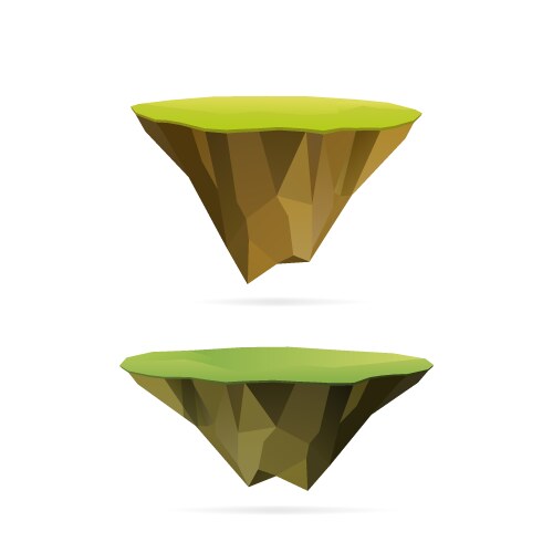 Floating island with green grass Royalty Free Vector Image