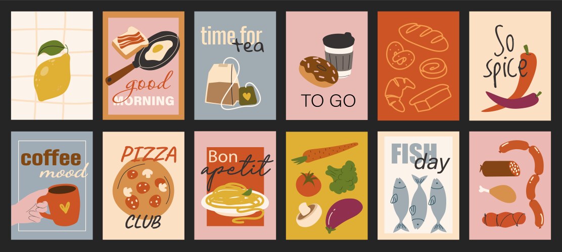 Food typography template posters menu covers Vector Image