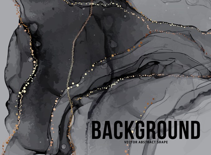 Black abstract shape watercolor background goth Vector Image