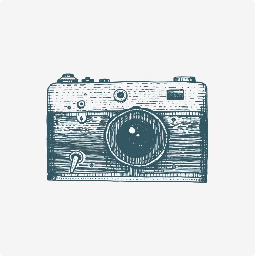 Vintage Film Camera Drawing – Royalty-Free Vector | VectorStock