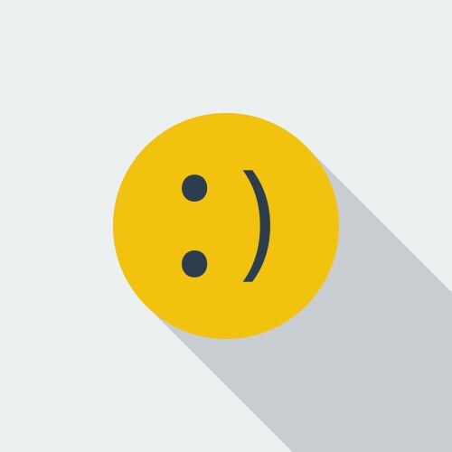 Sad smile icon symbol smiley face yellow cartoon Vector Image