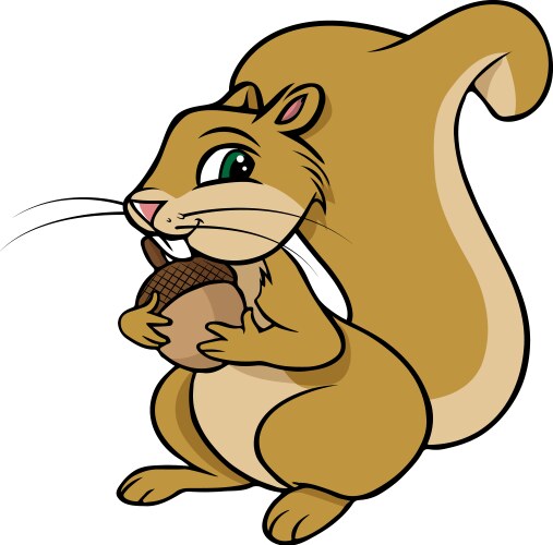 Happy squirrel with peanut Royalty Free Vector Image