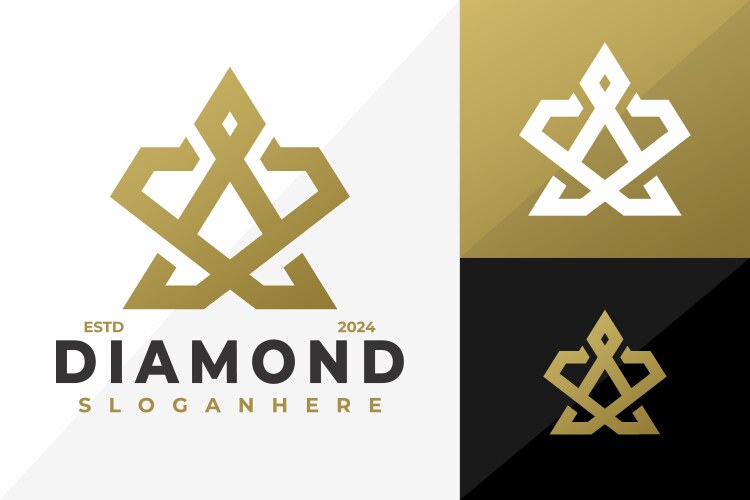 Letter e diamond leaf logo design symbol icon Vector Image