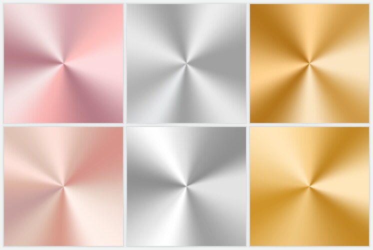 Metal gradient collection Royalty Free Vector Image