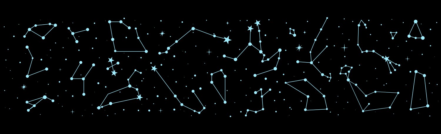 Star space constellation border night sky map Vector Image
