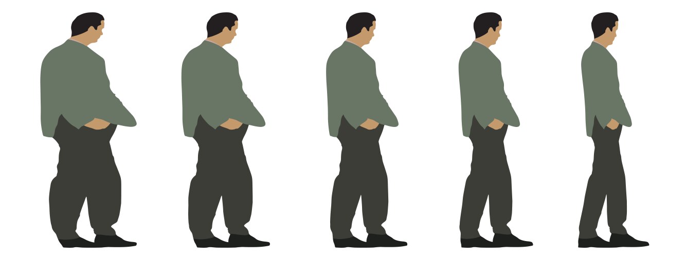 Obese female vs slim fit healthy body Royalty Free Vector