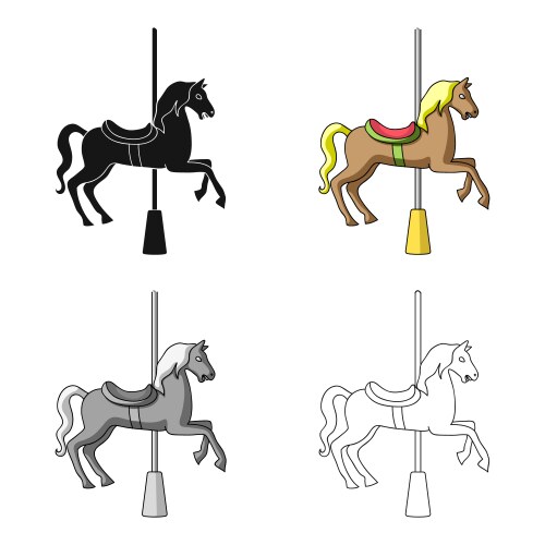 Cartoon horse flashcard for children Royalty Free Vector