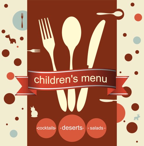 Children menu design Royalty Free Vector Image