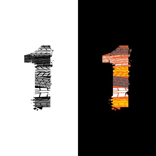 Number 1 Outline Vector Images (over 4,100)