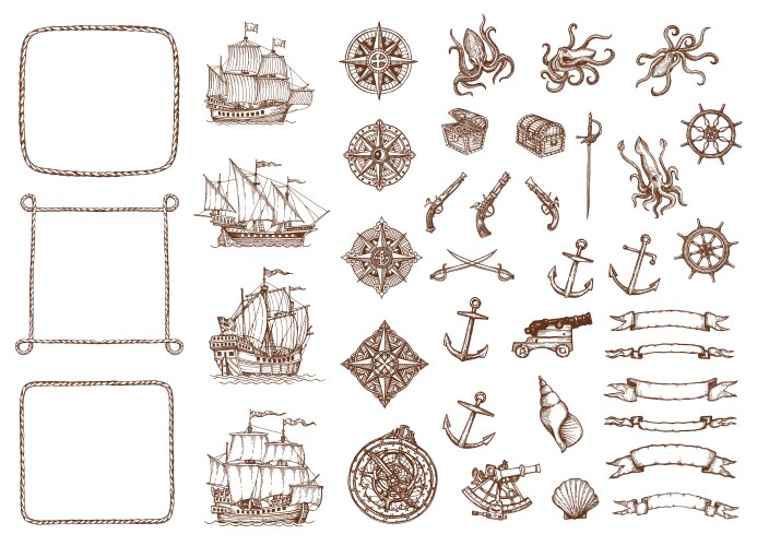 Vintage old world map hand draw engraving style Vector Image
