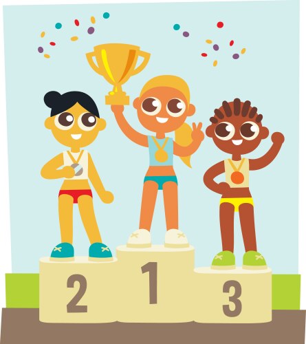 Cartoon winners podium Royalty Free Vector Image