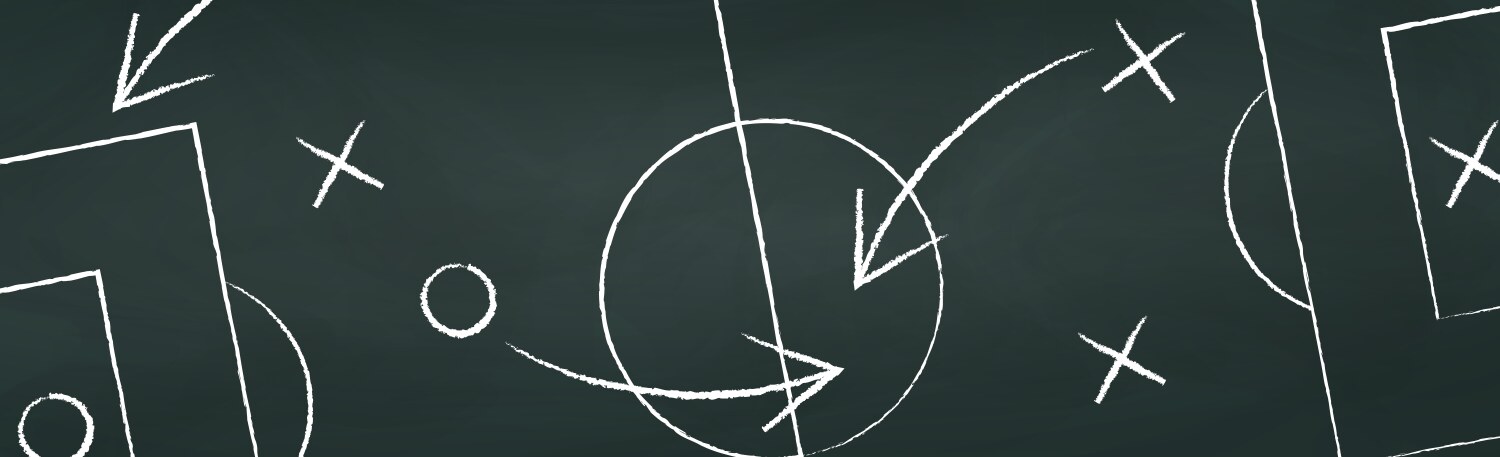Football and tactics drawn with white Royalty Free Vector