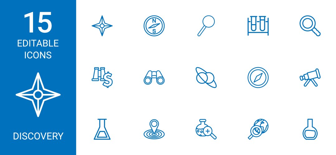 Discovery icons Royalty Free Vector Image - VectorStock