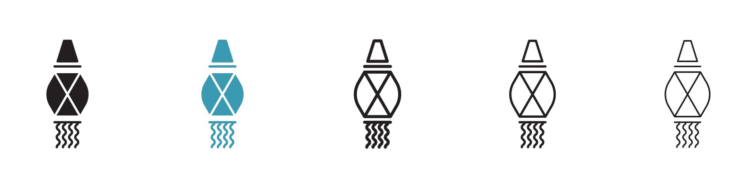 Kandeel icon set indian kandil symbol Royalty Free Vector