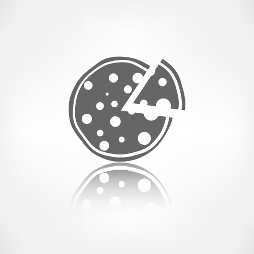 Pizza icons set with reflections Royalty Free Vector Image