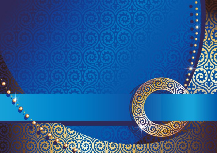 Gold blue background Royalty Free Vector Image