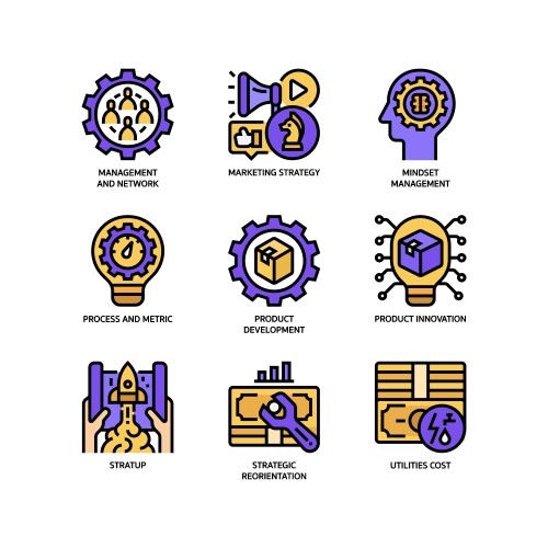 Business model canvas plan template with key Vector Image