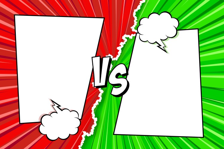 Cartoon comic background vs fight versus comics Vector Image
