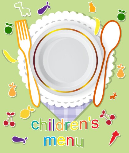 Children menu design Royalty Free Vector Image