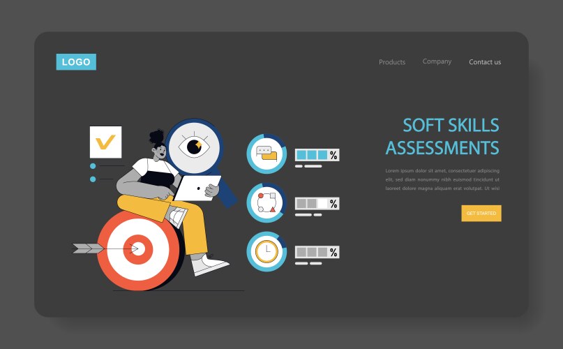 Soft skills training flat Royalty Free Vector Image