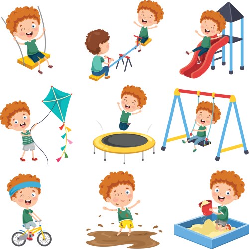 Kids playing outside Royalty Free Vector Image