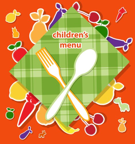 Children menu design Royalty Free Vector Image