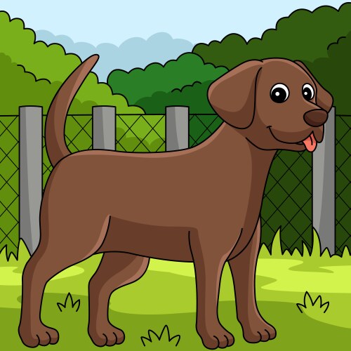 Labrador retriever dog cartoon colored clipart Vector Image