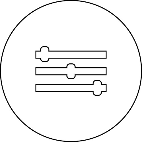 Control panel icon black color in circle Vector Image
