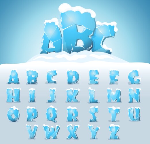 Ice font Royalty Free Vector Image - VectorStock