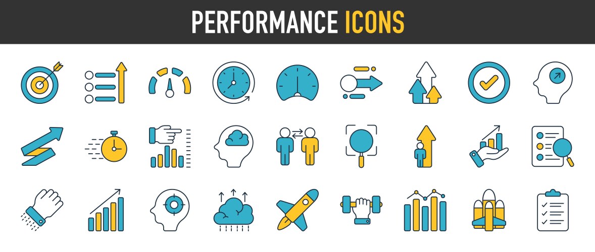 Kpi icon keys and objectives for performance data Vector Image