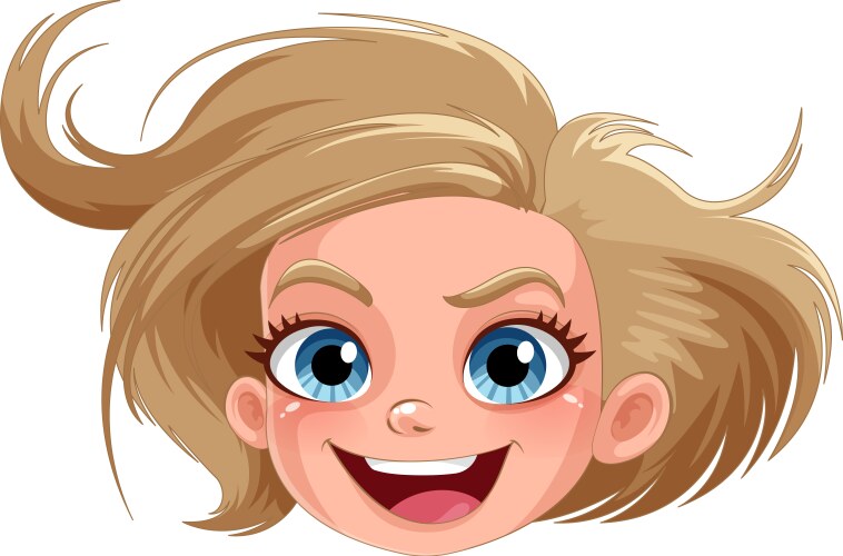 A cheerful girl Royalty Free Vector Image - VectorStock