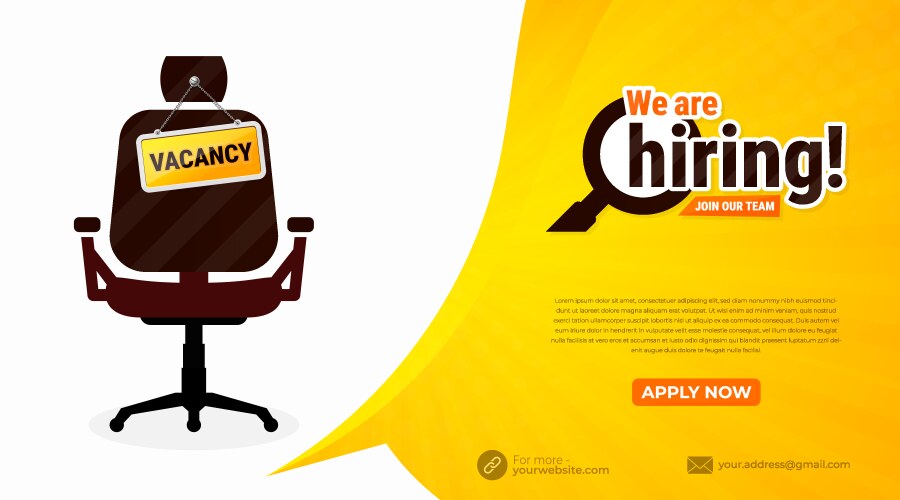 Were hiring banner design we are job Royalty Free Vector