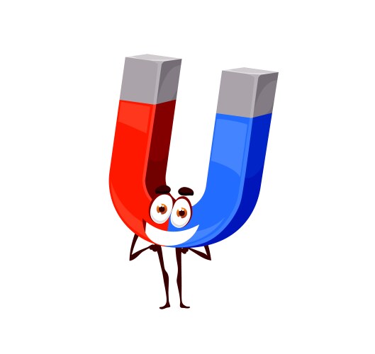 Physics magnet cartoon Royalty Free Vector Image